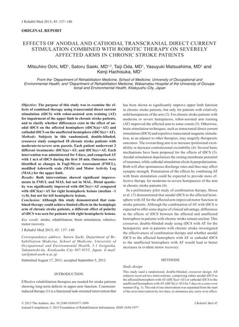Pdf Effects Of Anodal And Cathodal Transcranial Direct Current Stimulation Combined With