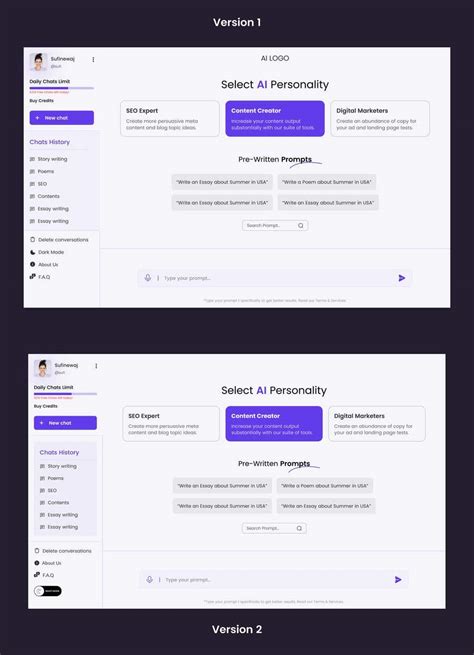 Entry 182 By Sofinewaj For Design The Ux Interface For Our Ai Chat Web