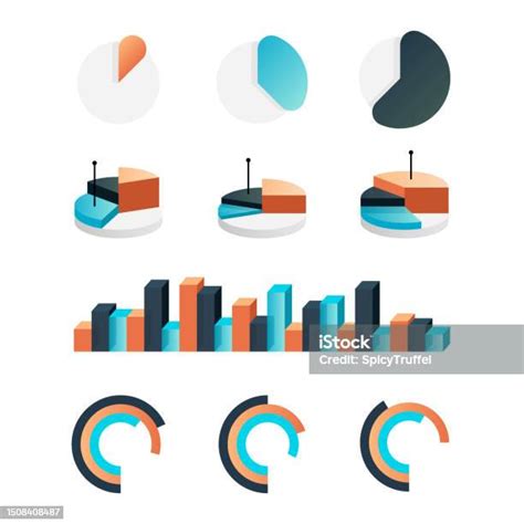 Graphic Charts Infographic Statistic Bars And Circle Diagrams For Data Presentation Comparison