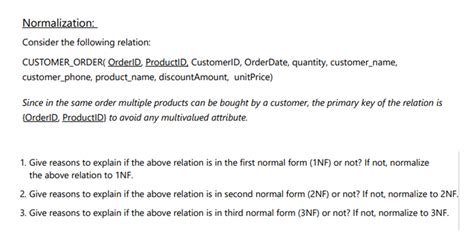 Solved Normalization Consider The Following Relation Chegg