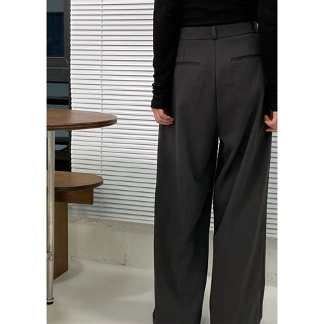 겨울 투핀턱 하이웨스트 기모 슬랙스