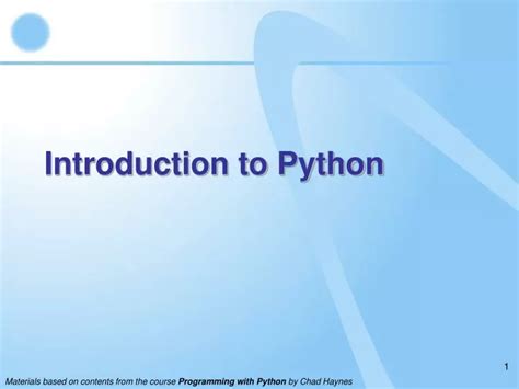 Ppt Introduction To Python Powerpoint Presentation Free Download