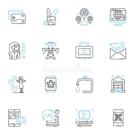 Machine Marketing Linear Icons Set Automation Optimization
