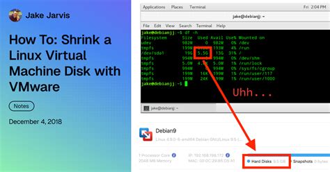 how to shrink a linux virtual machine disk with vmware jake jarvis