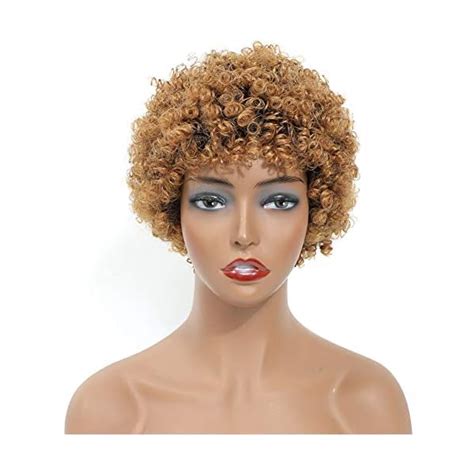 Ms Taj Short Curly Afro Kinky Human Hair Wigs For Black Women