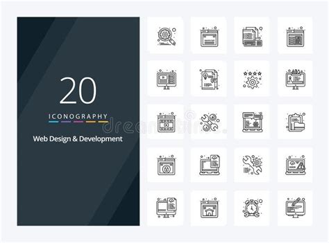 20 Web Design And Development Outline Icon For Presentation Stock