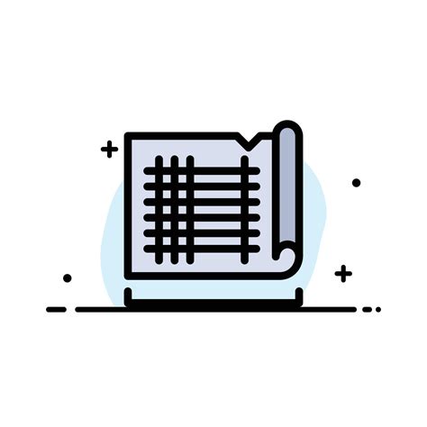 Construction Drafting House Map Business Flat Line Filled Icon Vector