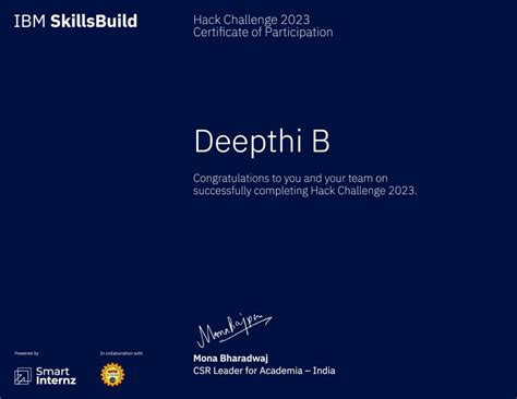 Deepthi Balasubramanian On Linkedin Ibmskillsbuild Hackchallenge2023