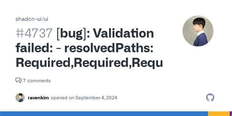 Bug Validation Failed Resolvedpaths Requiredrequiredrequired