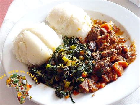 All African Dishes Zambian Recipes Ifisashi And Nshima