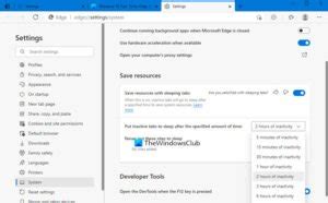 Enable Disable Sleeping Tabs Automatically Suspend Tabs In Edge