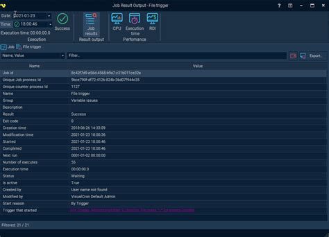 Job Result Visualcron Documentation