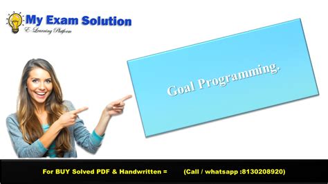 Goal Programming My Exam Solution