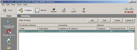 Cisco CCNA Configuring A Default Route With SDM