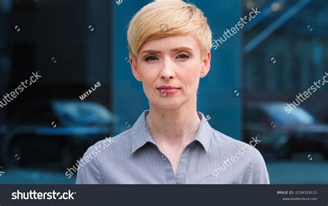 Closeup Female Serious Face Headshot Portrait Stock Photo 2158320115 Shutterstock