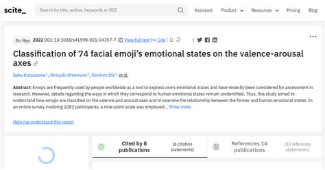 Classification Of 74 Facial Emojis Emotional States On The Valence Arousal Axes Scite Report