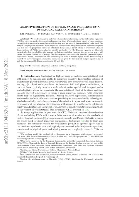 Pdf Adaptive Solution Of Initial Value Problems By A Dynamical