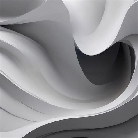 Abstract White And Gray Gradient Color Curve Background Wave Overlapping Premium Ai Generated