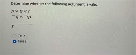 Solved Determine whether the following argument is valid: | Chegg.com