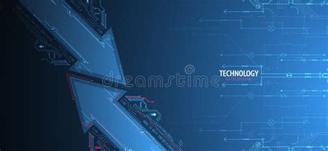 Abstract Technology Circuit Board Communication Concept Arrow Theme Stock Vector