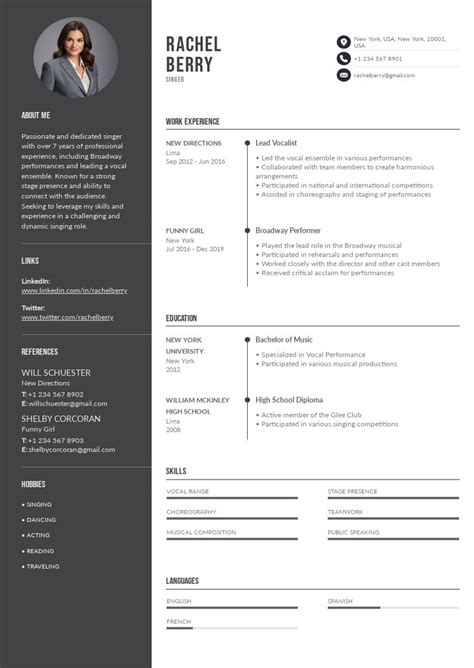 Singer Resume Guide To Writing An Award Winning Resume