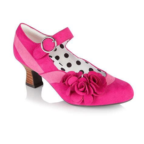 Mabel Pink Two Tone Mid Heel Bar Shoe By Ruby Shoo Belle Divino