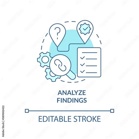 Analyze Findings Turquoise Concept Icon Data Control How To Conduct