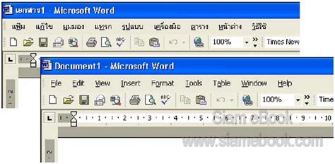 ส่วนประกอบของหน้าจอโปรแกรม Word 2003