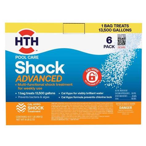 Hth 6 Pack 1 Lb Pool Care Shock Advanced 52036 Blains Farm And Fleet