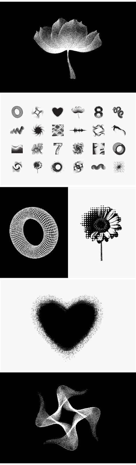 Abstract Dither Bitmap Vector Elements On Yellow Images Creative Store 136970