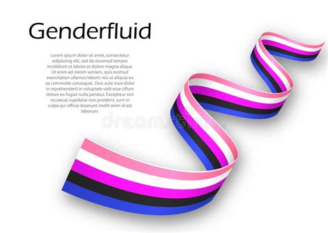 Genderfluid Pride Flag Waving Vector Illustration Designed With Correct