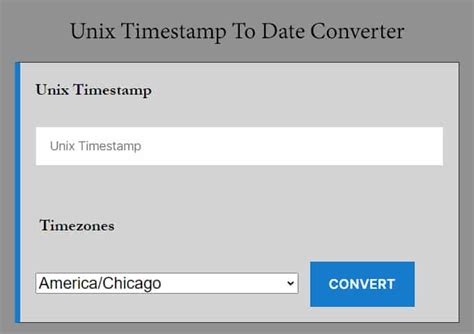 unix timestamp to date converter