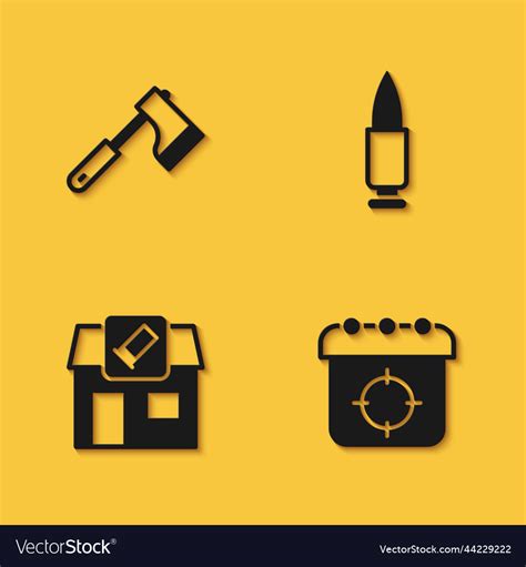 Set Wooden Axe Target Sport Hunting Shop Vector Image