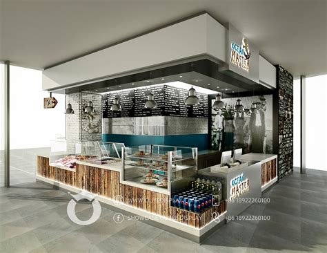Portable Coffee Kiosk Shopping Mall Showcase Design