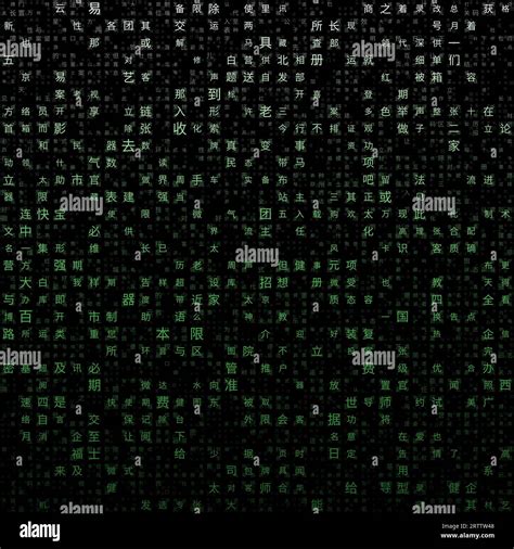 Matrix Background Random Characters Of Chinese Simplified Alphabet
