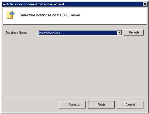 Connecting To An Existing Sql Server Configuration Database Using The Web Services Provider