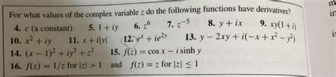 solved for what values of the complex variable z do the