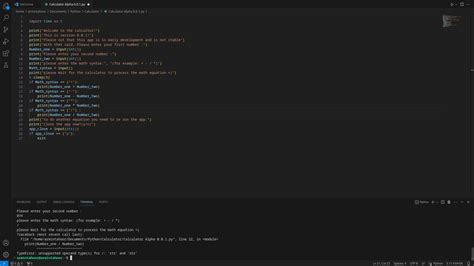 Having Problem With Python Syntax While Writing A Calculator App