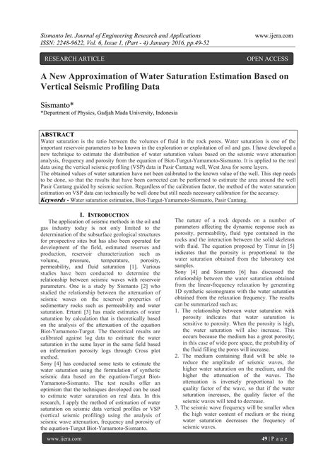 a new approximation of water saturation estimation based on vertical