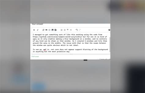 C Is It Possible To Have An Transparent Acrylic Blur Effect In WPF On Part Of The Window