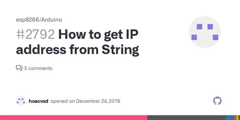 How To Get IP Address From String Issue Esp Arduino GitHub