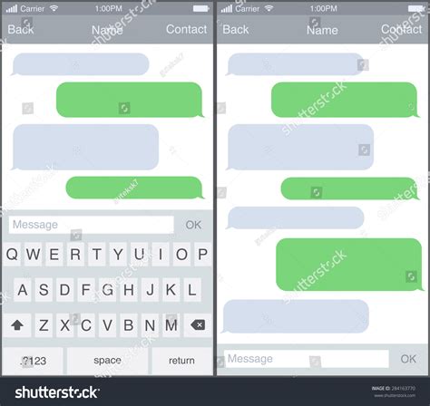 Chat Sms Application Template You Can Place Your Own Text In The Message Boxes Stock Vector