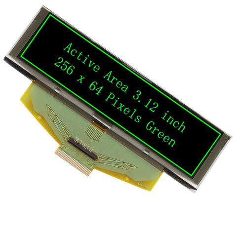 3 12 Inch OLED Display Screen With Outdoor Visibility Green Color 256X64 Resolution OLED