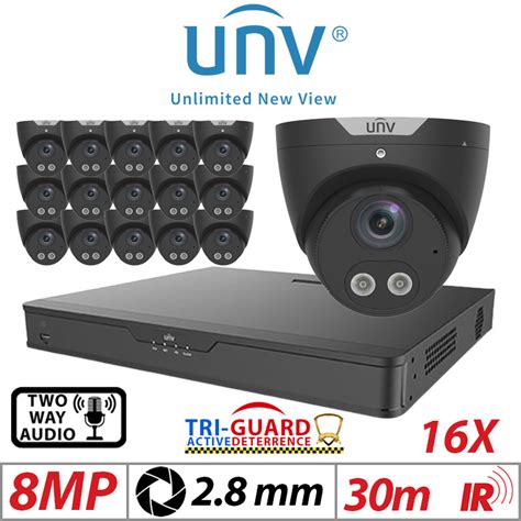 8mp 16ch Uniview Ip Kit 16x Tri Guard Colorhunter 24 7 Colour Hd