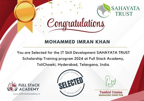 Mohammed Imran Khan On Linkedin Fullstackacademy Sahayatatrust