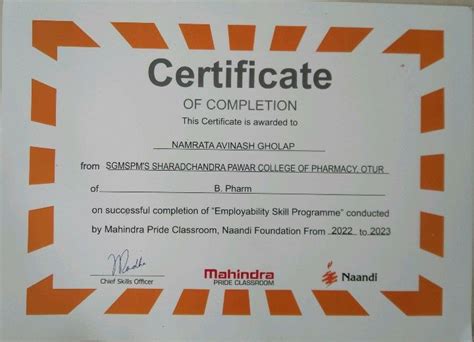 Namrata Gholap On Linkedin Successfully Completed Employability Skill
