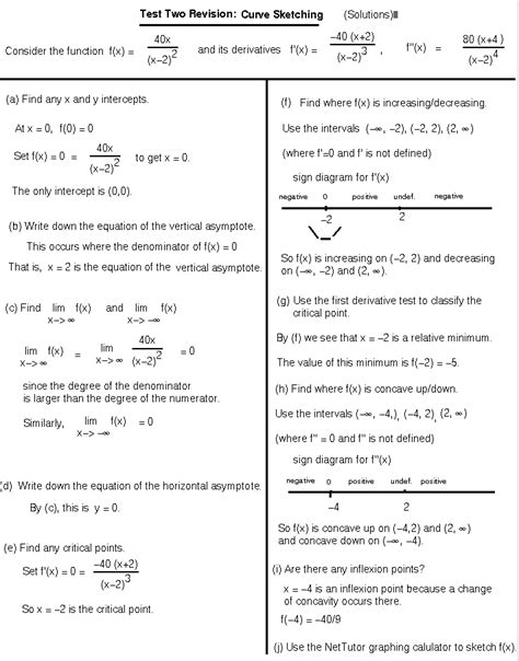 Differentiation And Applications Math100 Revision Exercises Resources Mathematics And