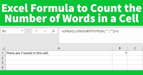 Excel Formula To Count The Number Of Words In A Cell Morethanspreadsheets Com