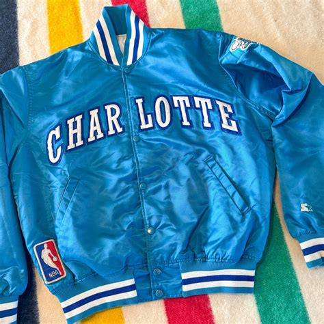 日本代購代標第一品牌【樂淘letao】－vintage Nba Charlotte Hornets Satin Starter Jacket 90s Made In Usa Size L