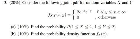 Solved Consider The Following Joint Pdf For Random Chegg